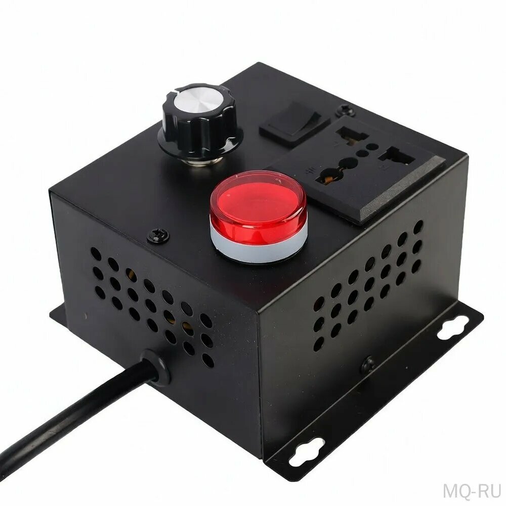 Регулятор переменного напряжения черного цвета с возможностью регулировки скорости, температуры, освещения и напряжения, модель NHT-4000W