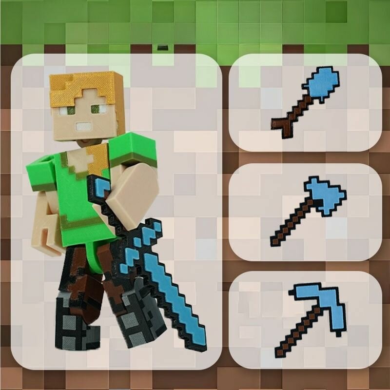 3D Фигурка подвижная Майнкрафт Дрим Minecraft Dream, игровая атрибутика, игрушка подарок для геймера