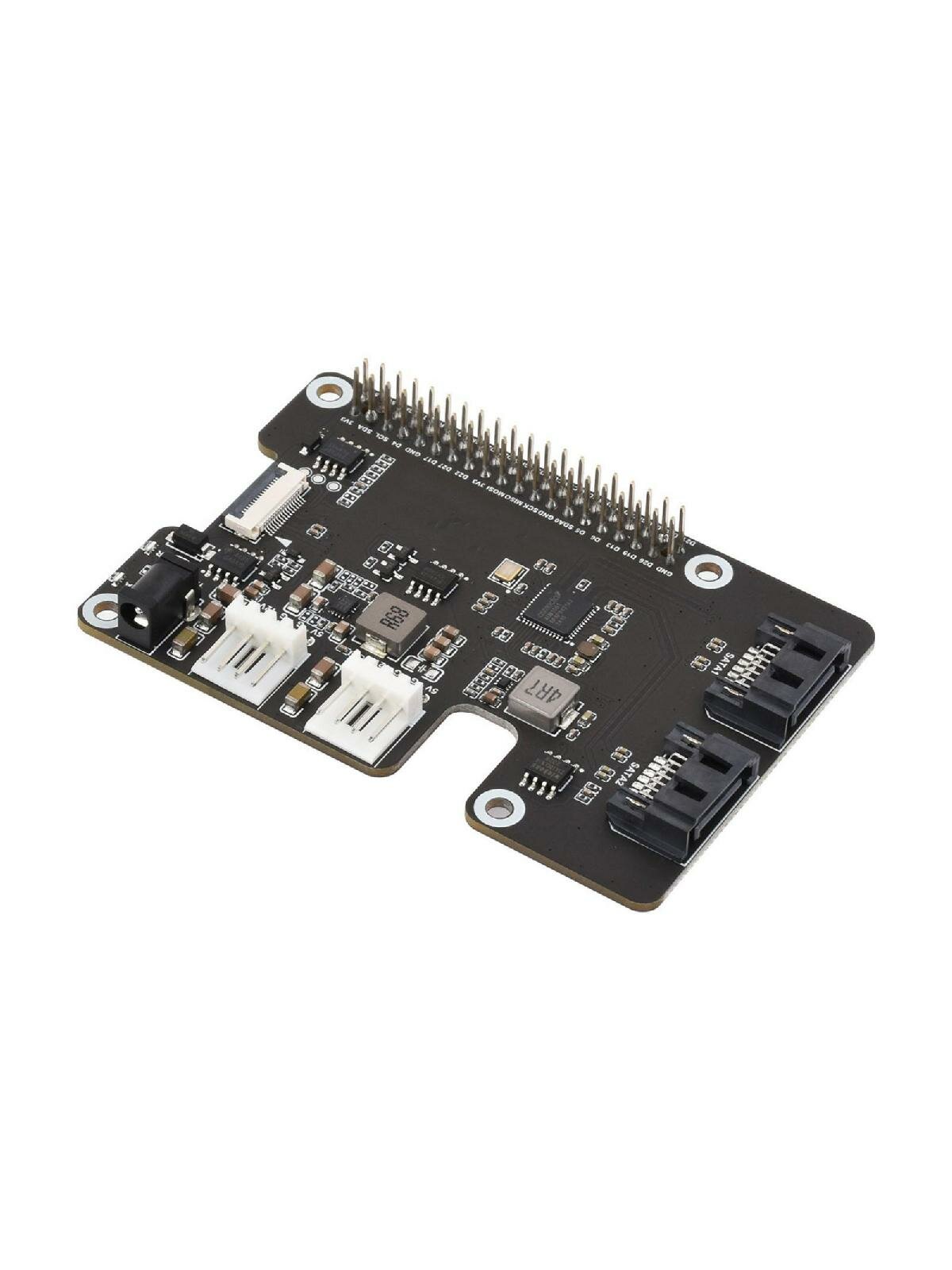 Плата расширения NVMe SSD с 4 слотами для модуля охлаждения интерфейсов RPi 5 PCIe