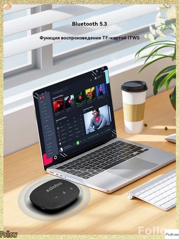 XDOBO Queen 1996 II Умная колонка Bluetooth 5.3, IPX7, 6 Вт, 10 часов работы, Черный — фото 1