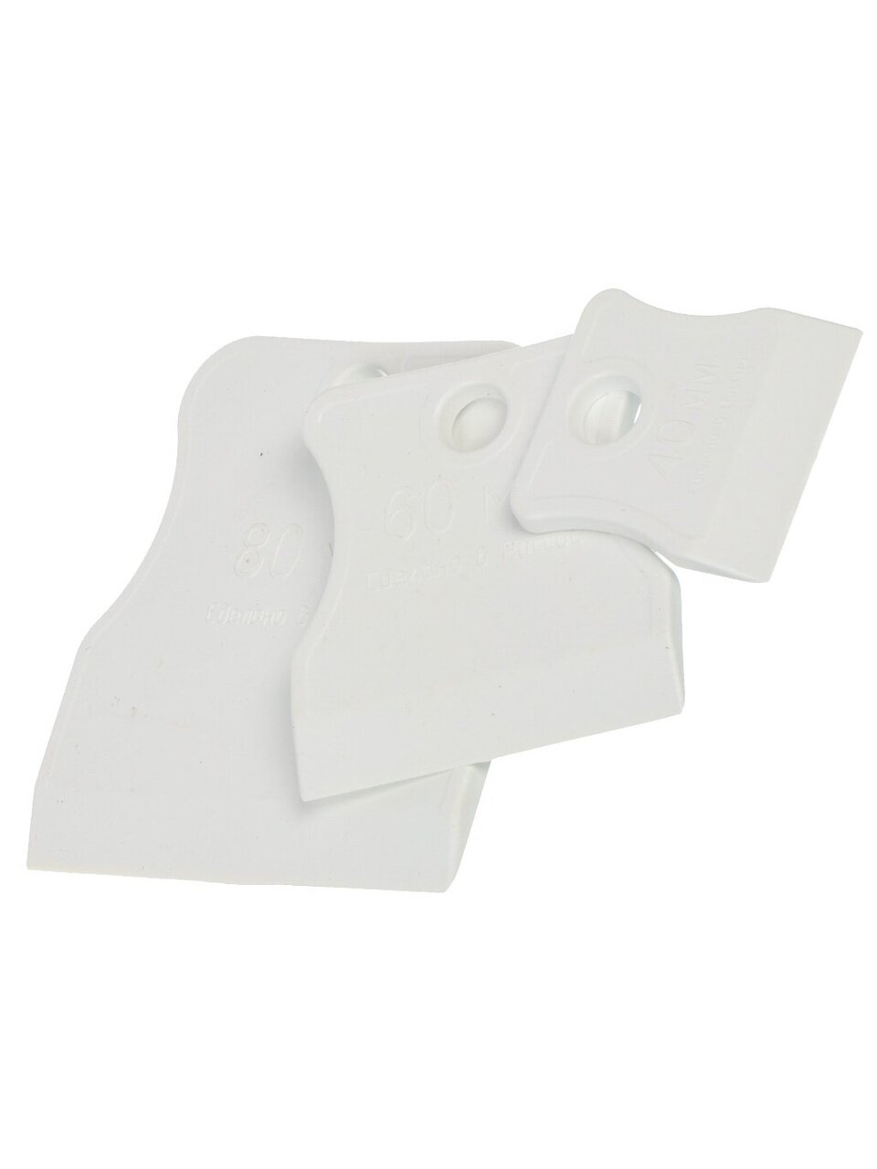 Набор резиновых шпателей Спарта 85801, 3 шт (40, 60, 80 мм), белый цвет, для затирки швов и финишной отделки стен.