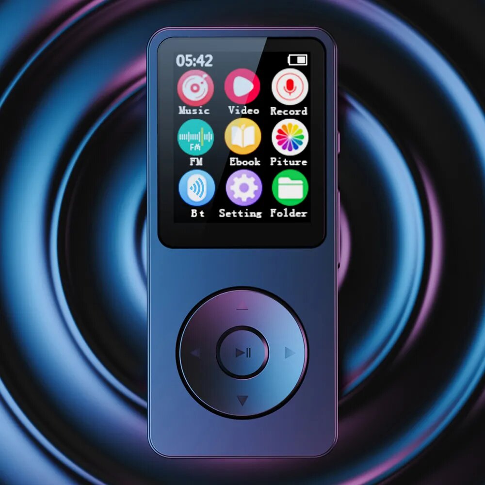 MP3-плеер Hi-Fi, черный, Bluetooth, 1.77 дюйма, 250 мАч, поддержка MP3, FLAC, APE, запись звука, просмотр фото — фото 1