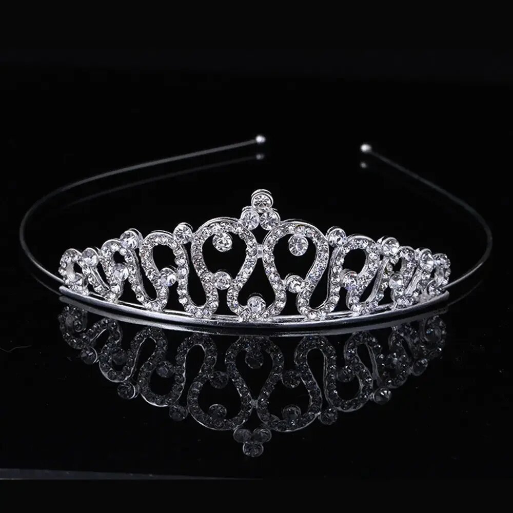 Серебристая повязка на голову с короной Черный, 5