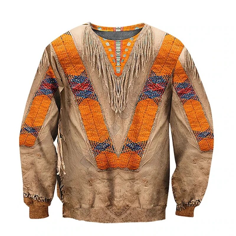 Ethnic 3d Printed Sweaters Men Women New In Indian Vintage Pullover Top O Neck Cosplay Party Casual Sweatshirts Men Kid Clothes