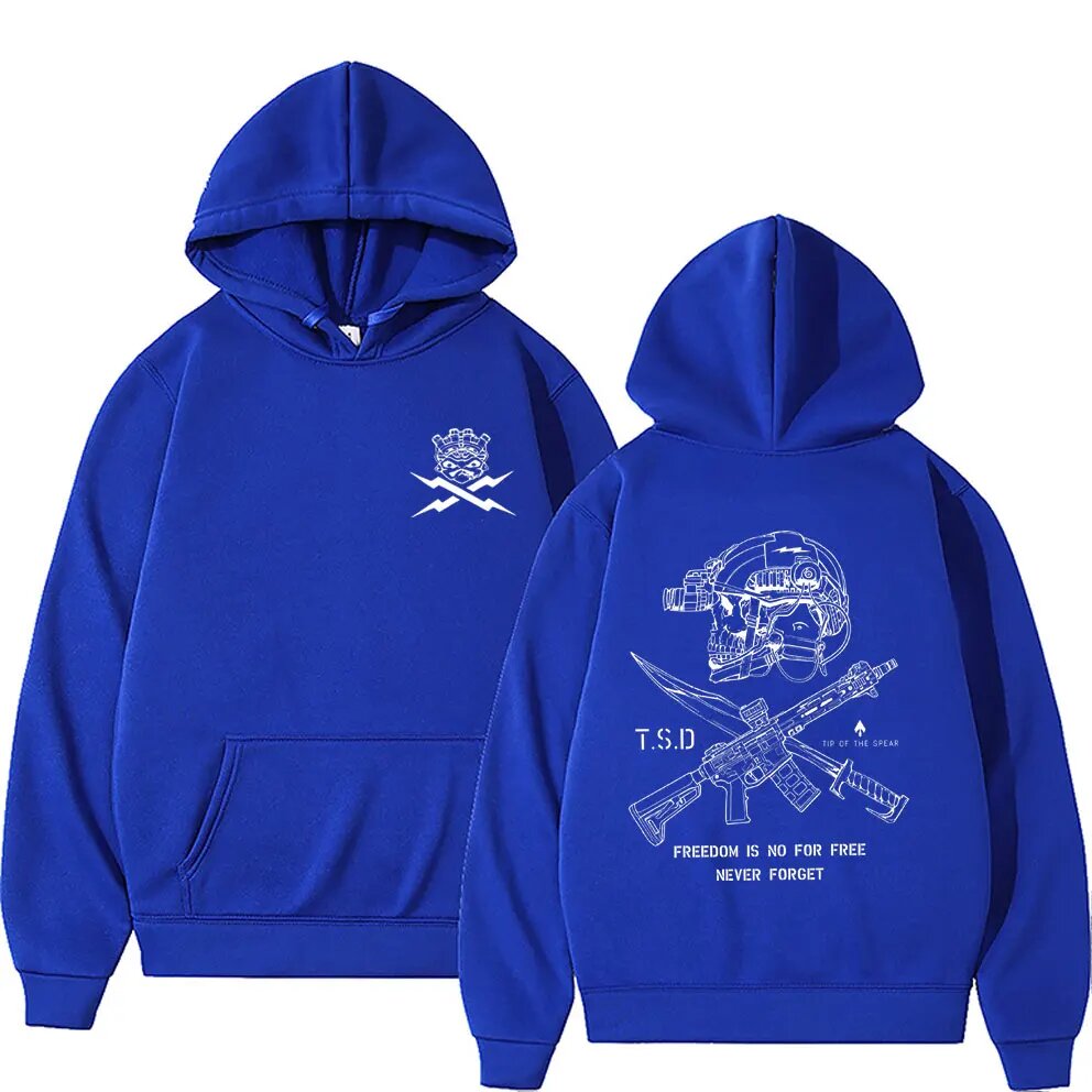 Синяя толстовка T.S.D. с принтом, L
