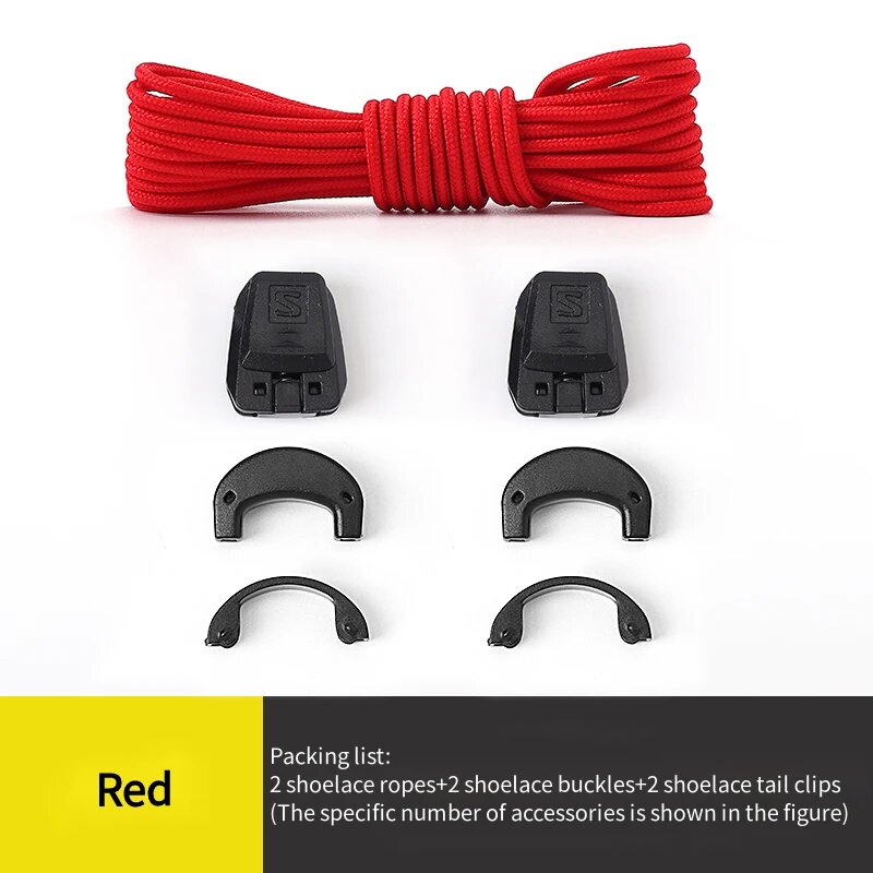 Красные шнурки Quicklace 160 см с фиксаторами