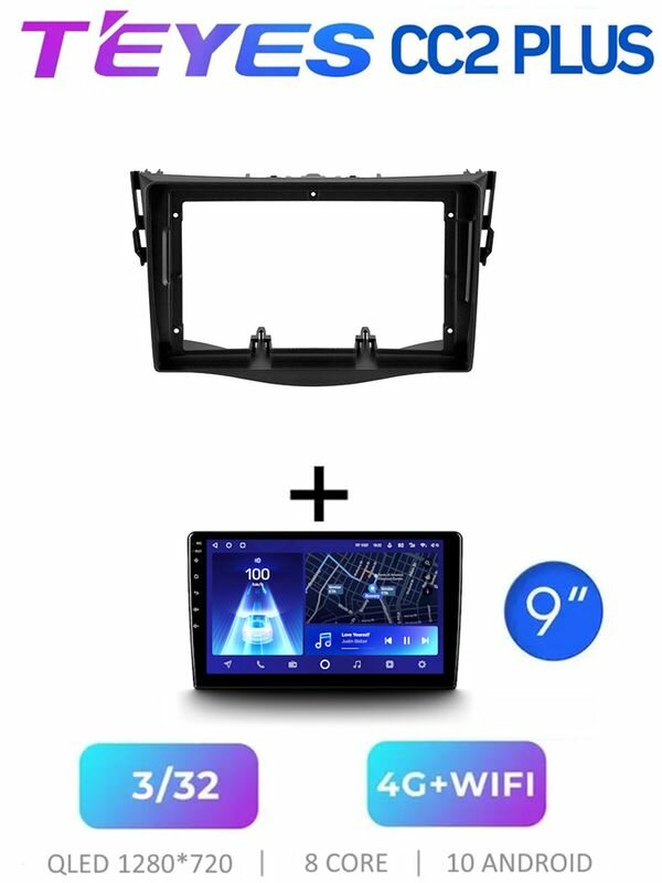 Магнитола 9" Teyes CC2 Plus 3/32 Gb для Toyota RAV4 3 XA30 2005-2016 F1