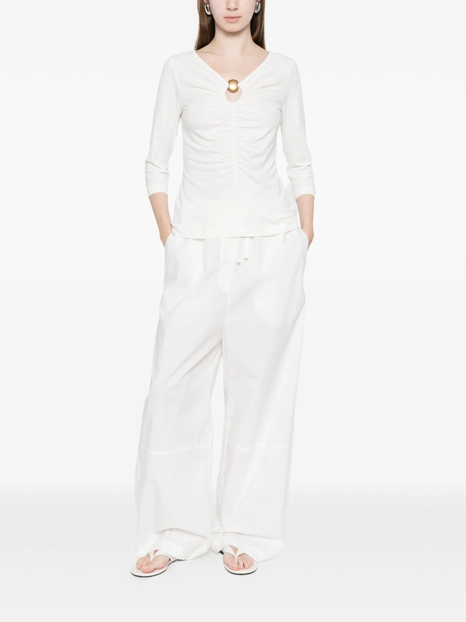 Топ Clips Gathered detail top, размер 42, white — фото 1