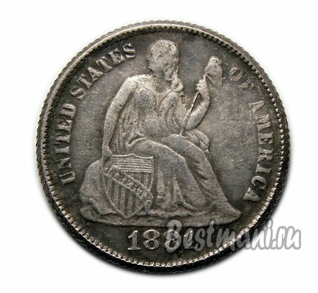10 центов 1881 США ONE DIME копия