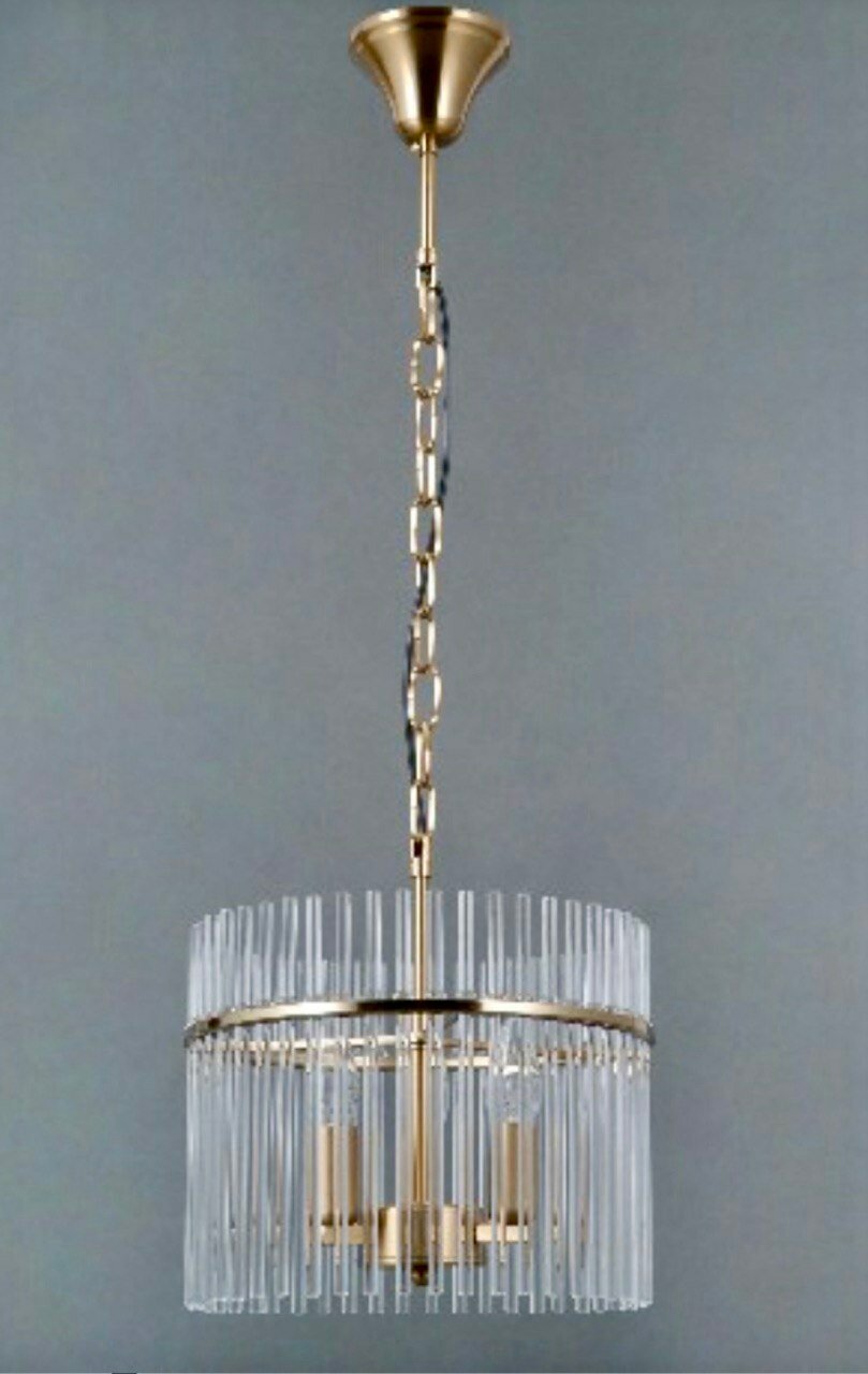 Люстра подвесной Голд/Прозрачный под сменные лампы honey brass+iron+glass+E14*40W
