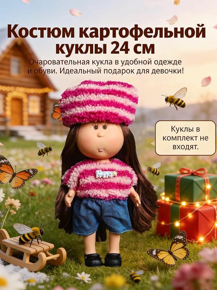 Испанская картофельная кукла Мия, 24 см, одежда и аксессуары (Одежда + обувь)