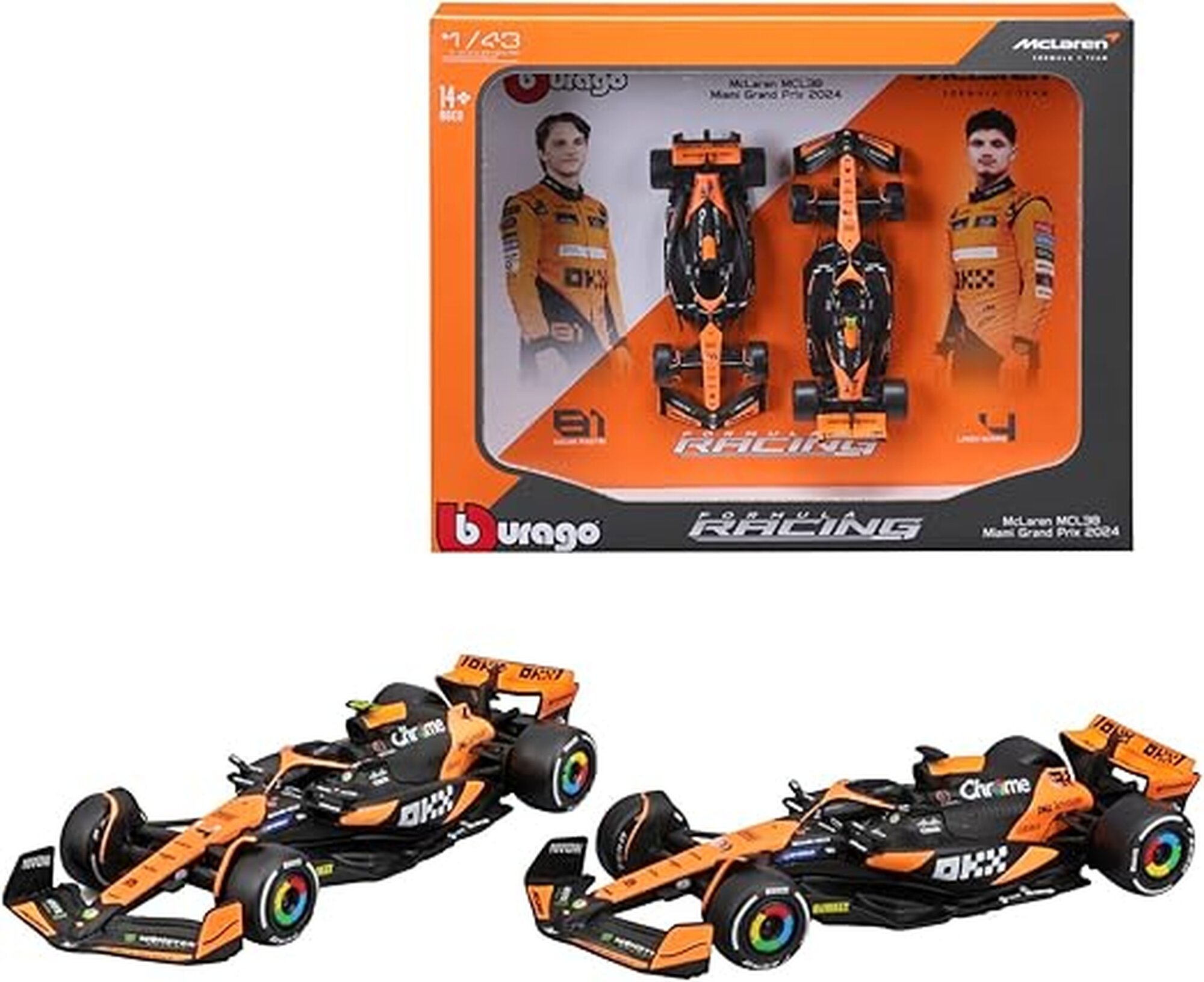 Игрушечный транспорт Bburago- Машинка McLAREN F1 2X MCL38 TEAM MCLAREN, 1:43 - 18-38109