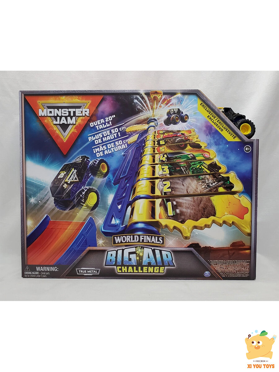 Spin Master Monster Jam World Finals Big Air Challenge / Набор игрушек Монстр-грузовик Воздушный вызов на мировом финале гонок, предназначенный для детей от 3 лет.