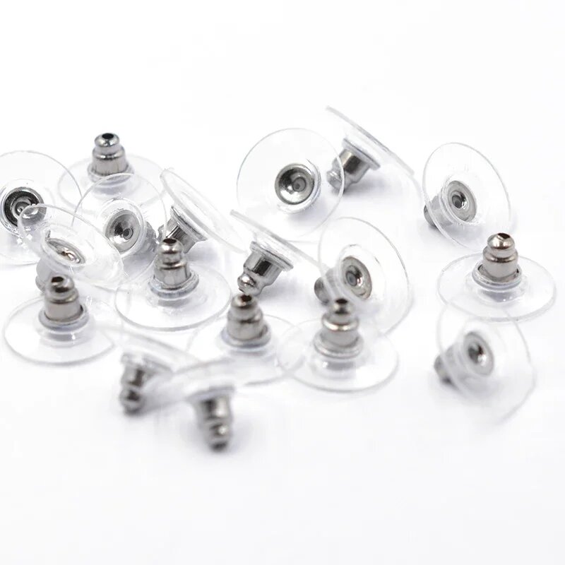 500 шт./лот-100 шт./лот, мягкие силиконовые резиновые серьги, задние стопоры для сережек-гвоздиков, аксессуары для самостоятельного изготовления ювелирных изделий, оптовая продажа