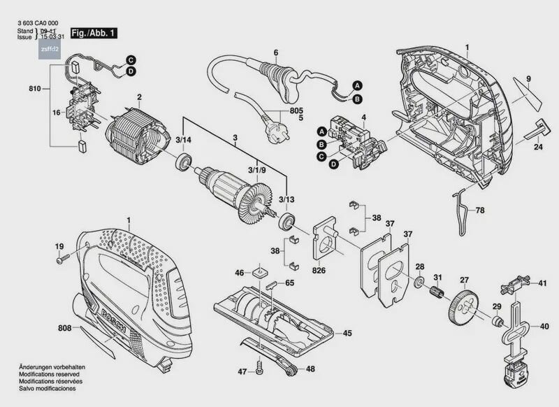 Крепежная скоба Bosch 160804011G для лобзиков PST 700 E, PST 7000 E, PST 650, аналог 2609003637 — фото 1