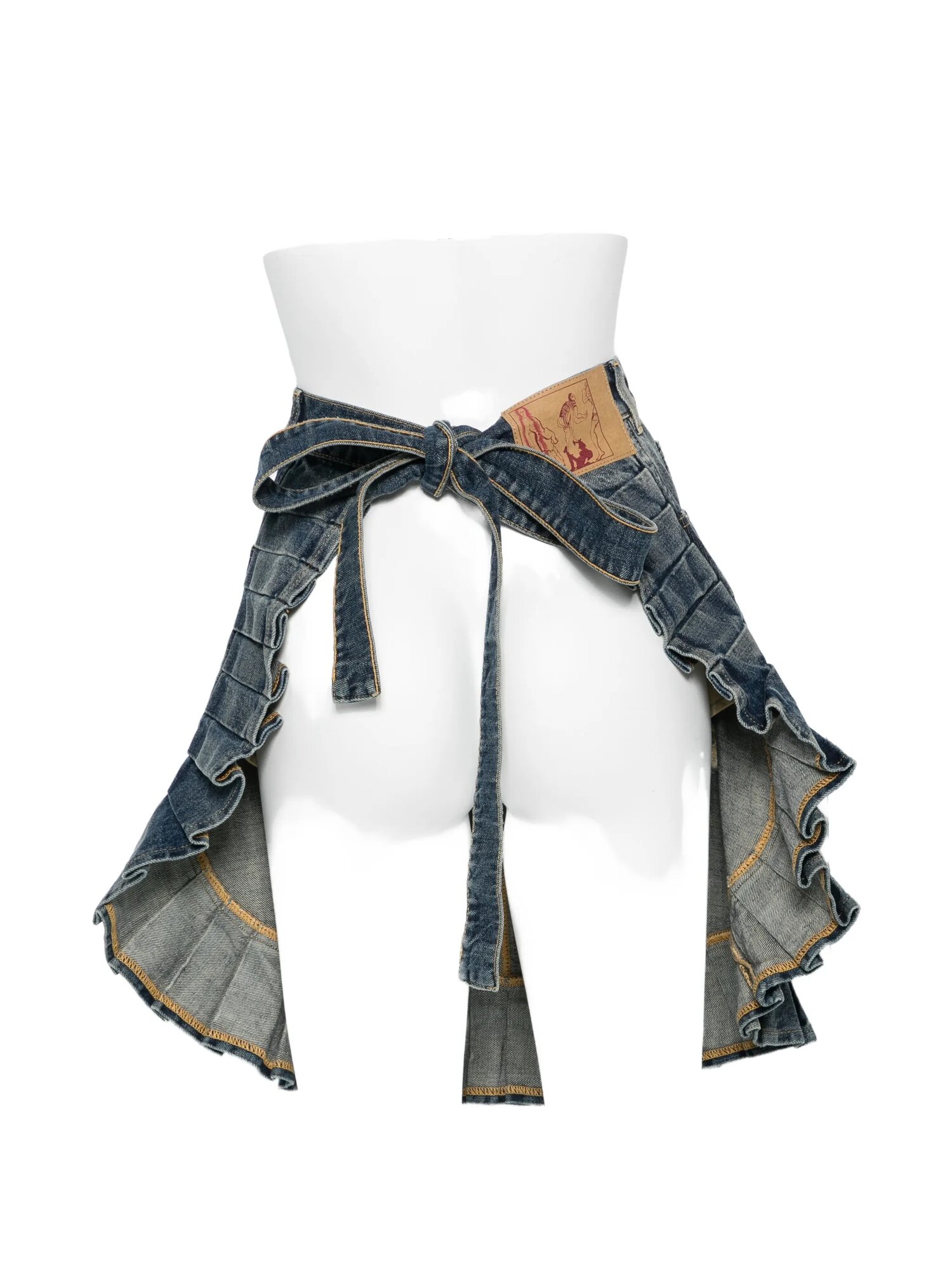 Юбка Martine Rose Denim ruffled skirt, размер OneSize, синий — фото 1
