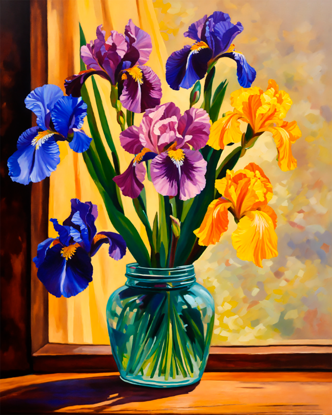 Картина по номерам "Яркие ирисы", хлопковый холст на подрамнике 40х50 см, акрил, 000 Art Hobby Home