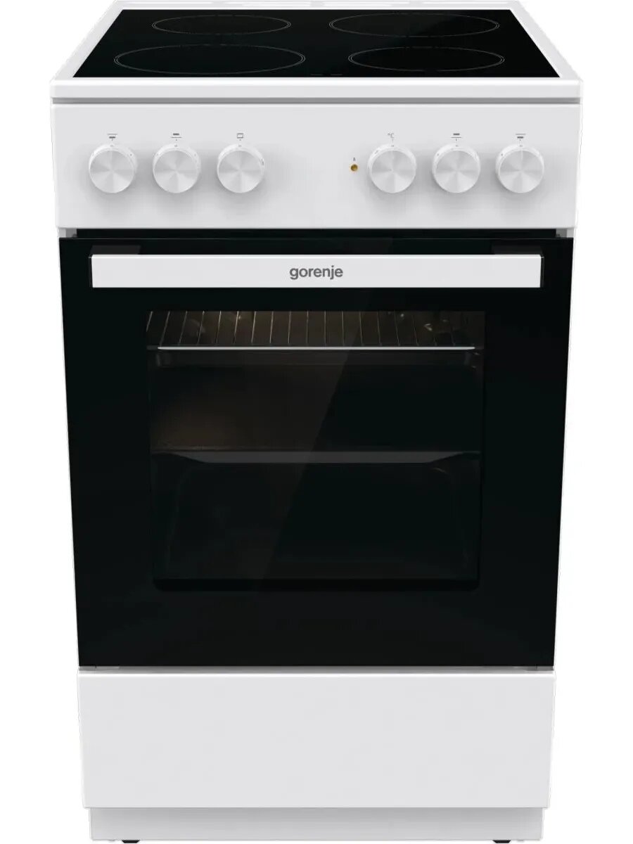 Плита электрическая Gorenje GEC5A12WG-B белый стеклокерамика, 5.8 кВт, 4 конфорки, духовка 68 л