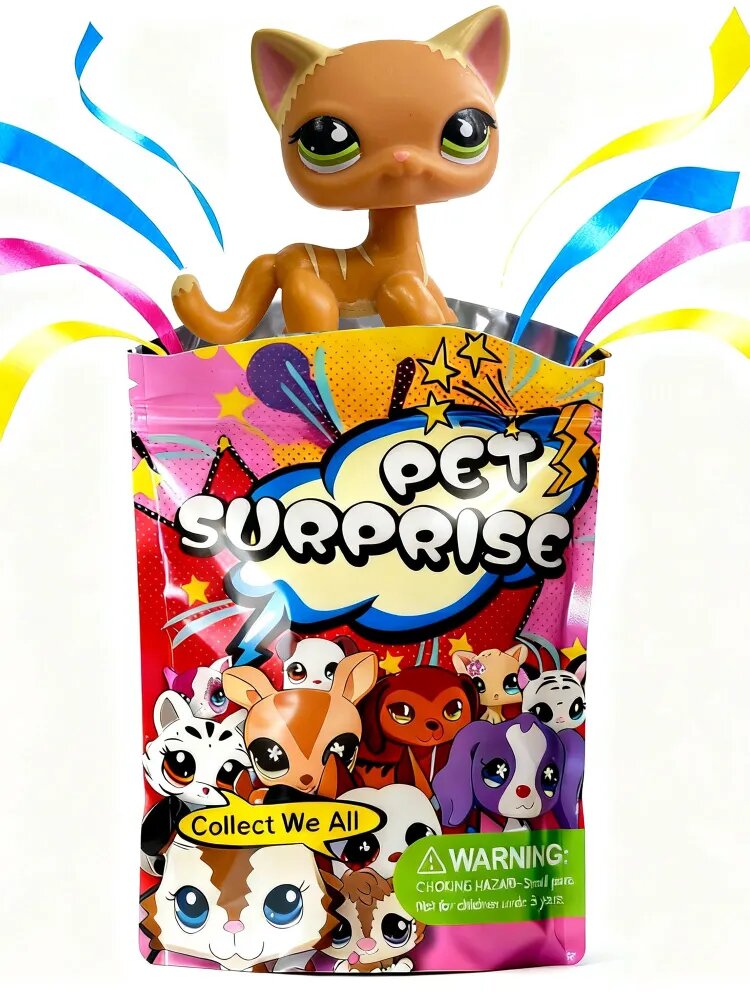 Pet Shop #525, лпс игрушки, Короткошерстная кошка, подарок для девочки(С упаковочным пакетом)