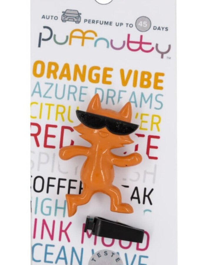 PUFFNUTTY Ароматизатор для автомобиля оранжевый с ароматом ORANGE VIBE | оранжевый вайб
