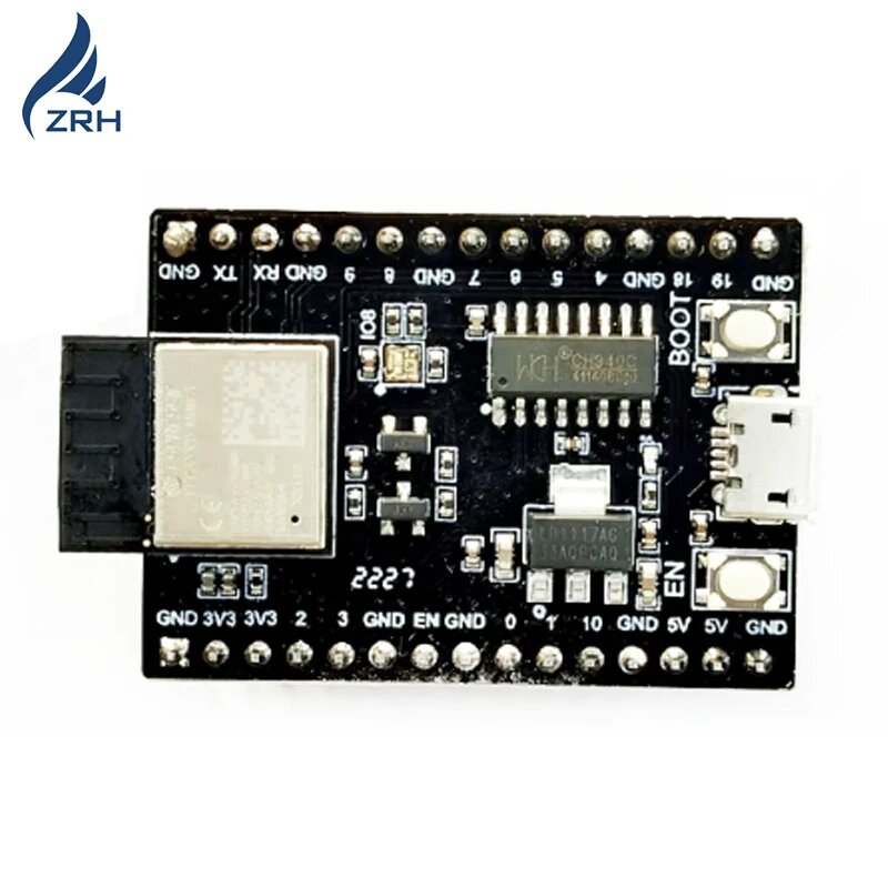 Основная плата разработки ESP32-C3 оснащена модулем ESP32-C3-MINI-1 с модулями Wi-Fi и Bluetooth 5.0.