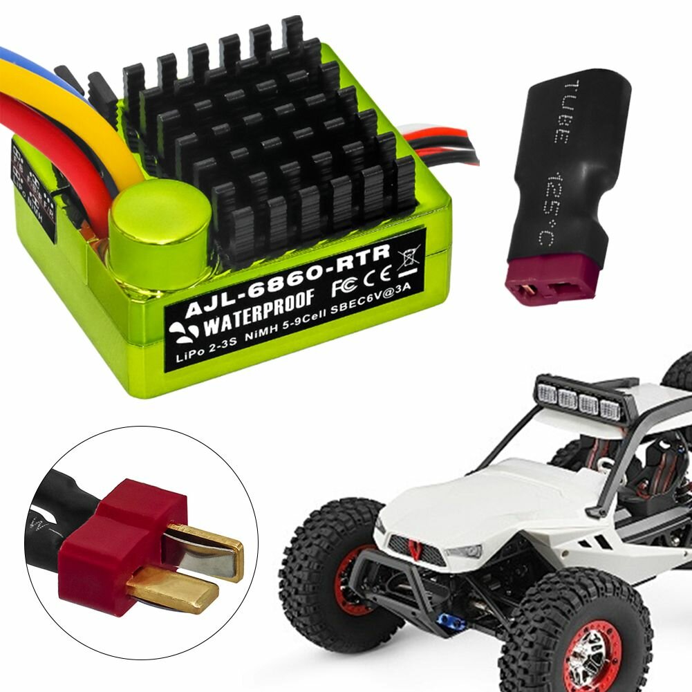 Электронный регулятор скорости 2S LiPo, водонепроницаемый, 60 А для RC-моделей