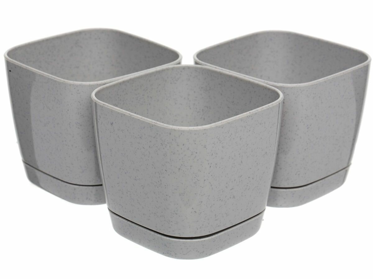 Горшок для цветов Navako Paco 0.25L Grey (3 штуки)