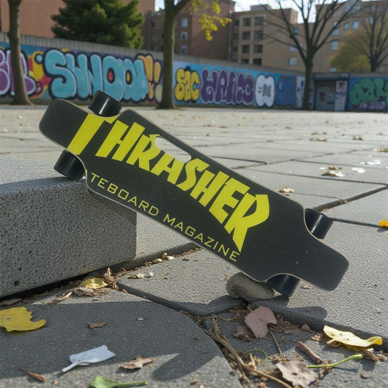 Электроскейт Musulon 15 км, MSL - 2, "THRASHER/yellow_4"