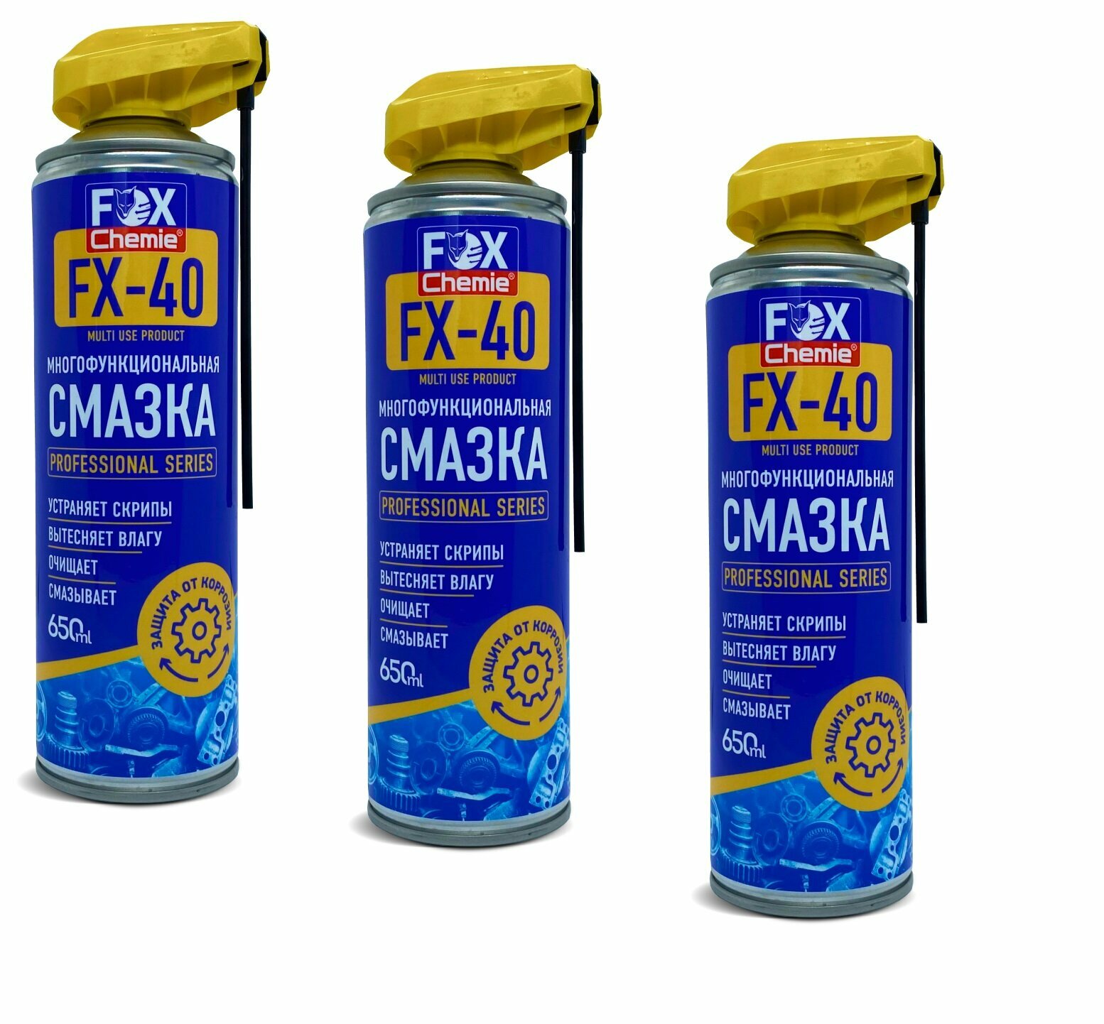 Многофункциональная смазка Fox Chemie FX-40 с ароматом банана, 650 мл 3шт