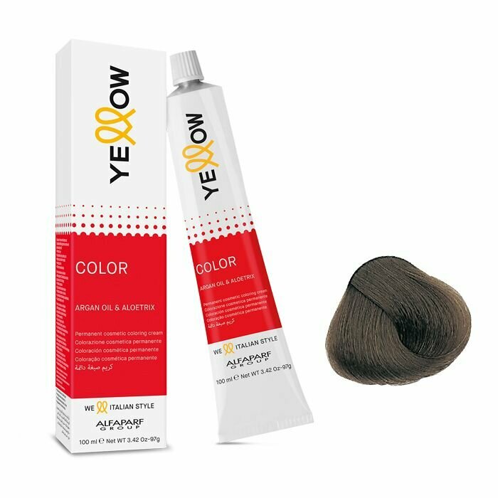 Краска для волос перманентная профессиональная YE COLOR 7.31 (средний золотисто-пепельный блонд), 100 мл 16706