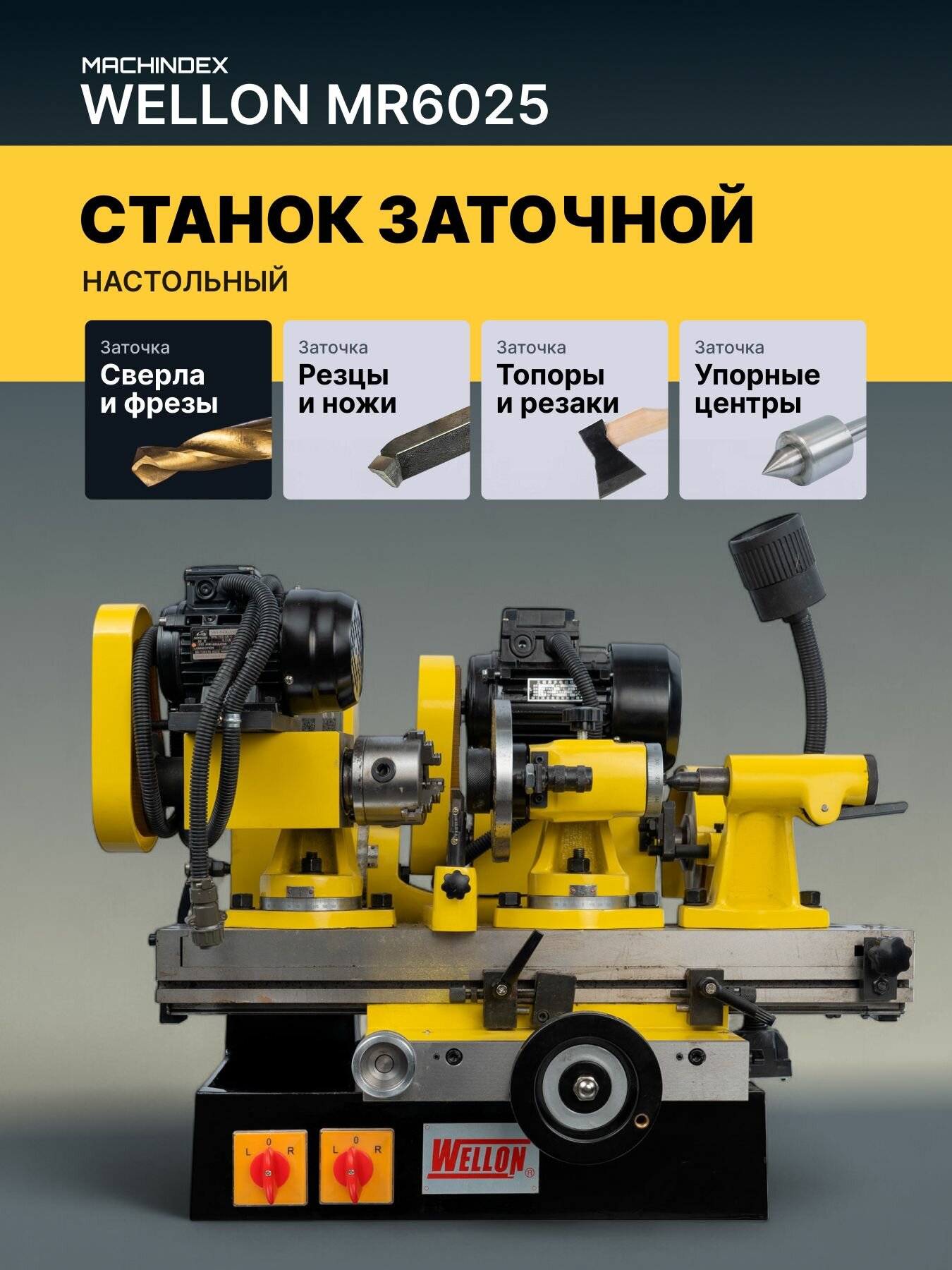 Станок заточной настольный WELLON MR6025 (WLNMR6025)
