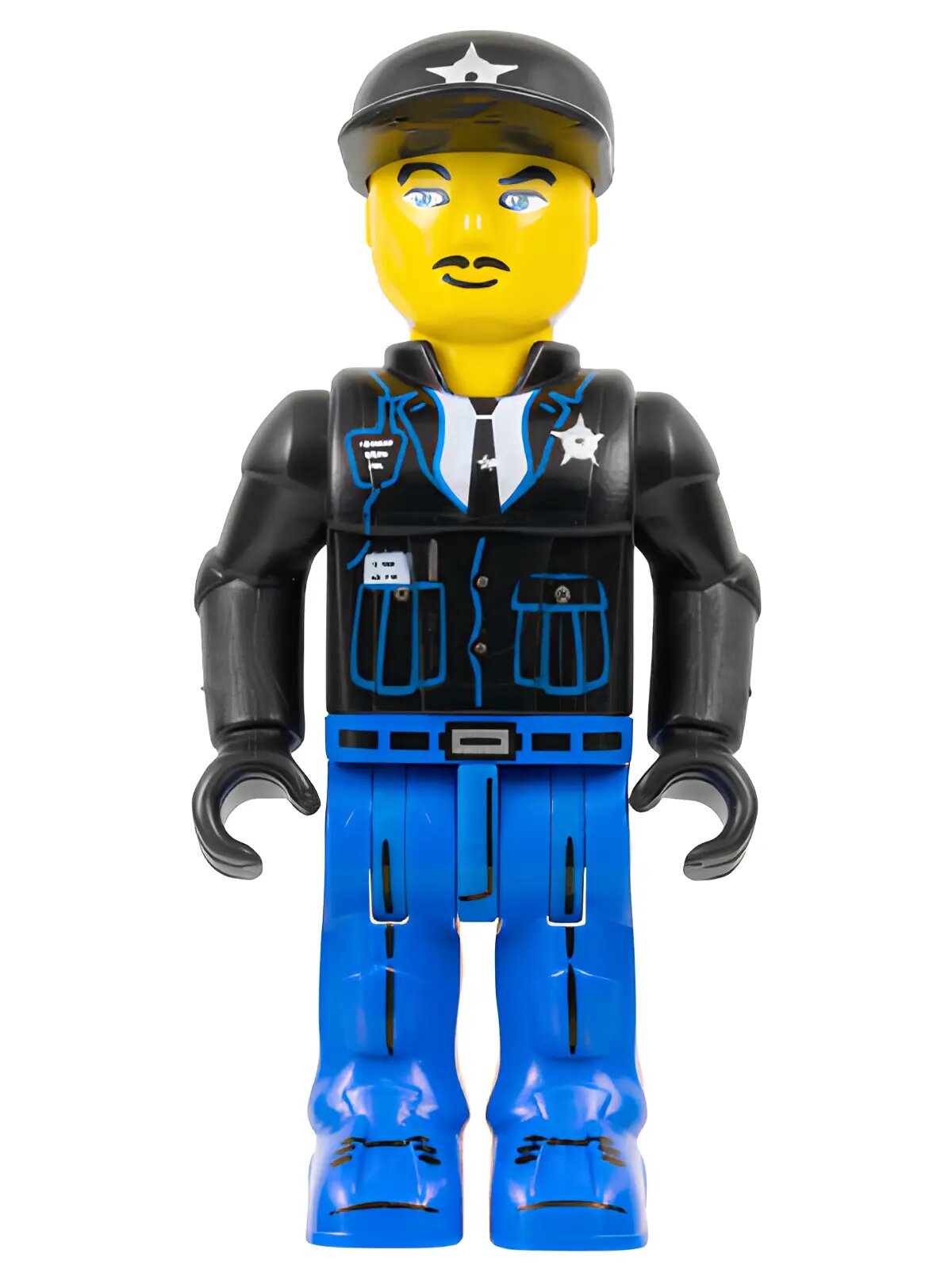 Минифигурка LEGO Police - Blue Legs, Black Jacket, Black Cap with Star js016 U