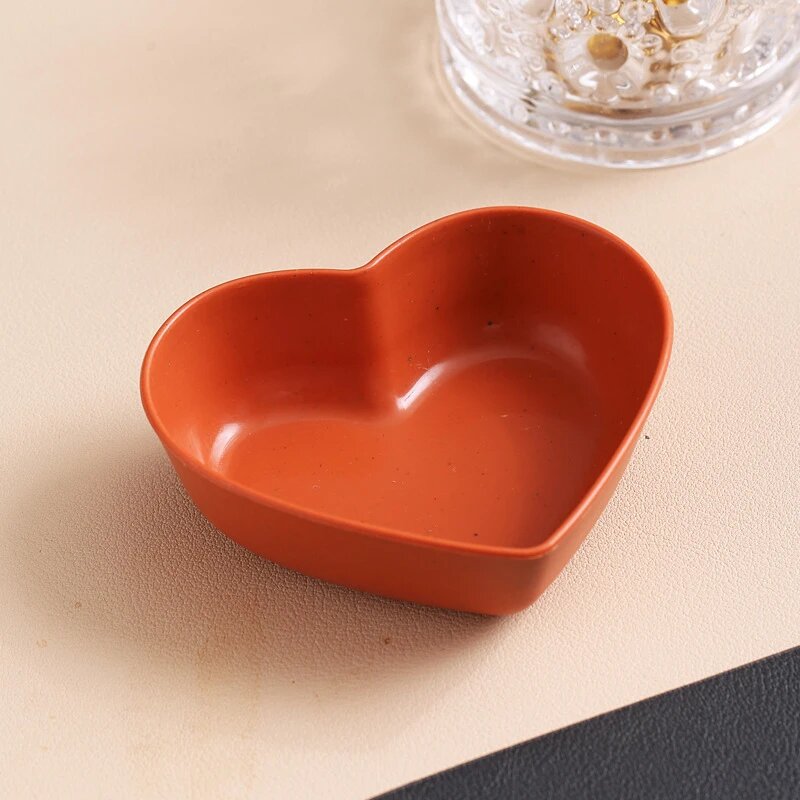 Пластиковое блюдо из пшеничной соломы сердце Оранжевый, Orange