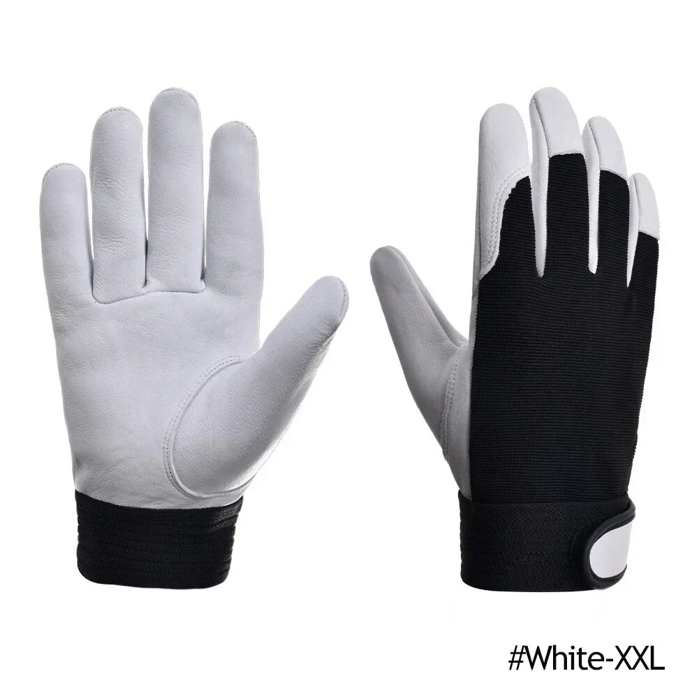 Рабочие перчатки из козьей кожи Белый, XXL-White