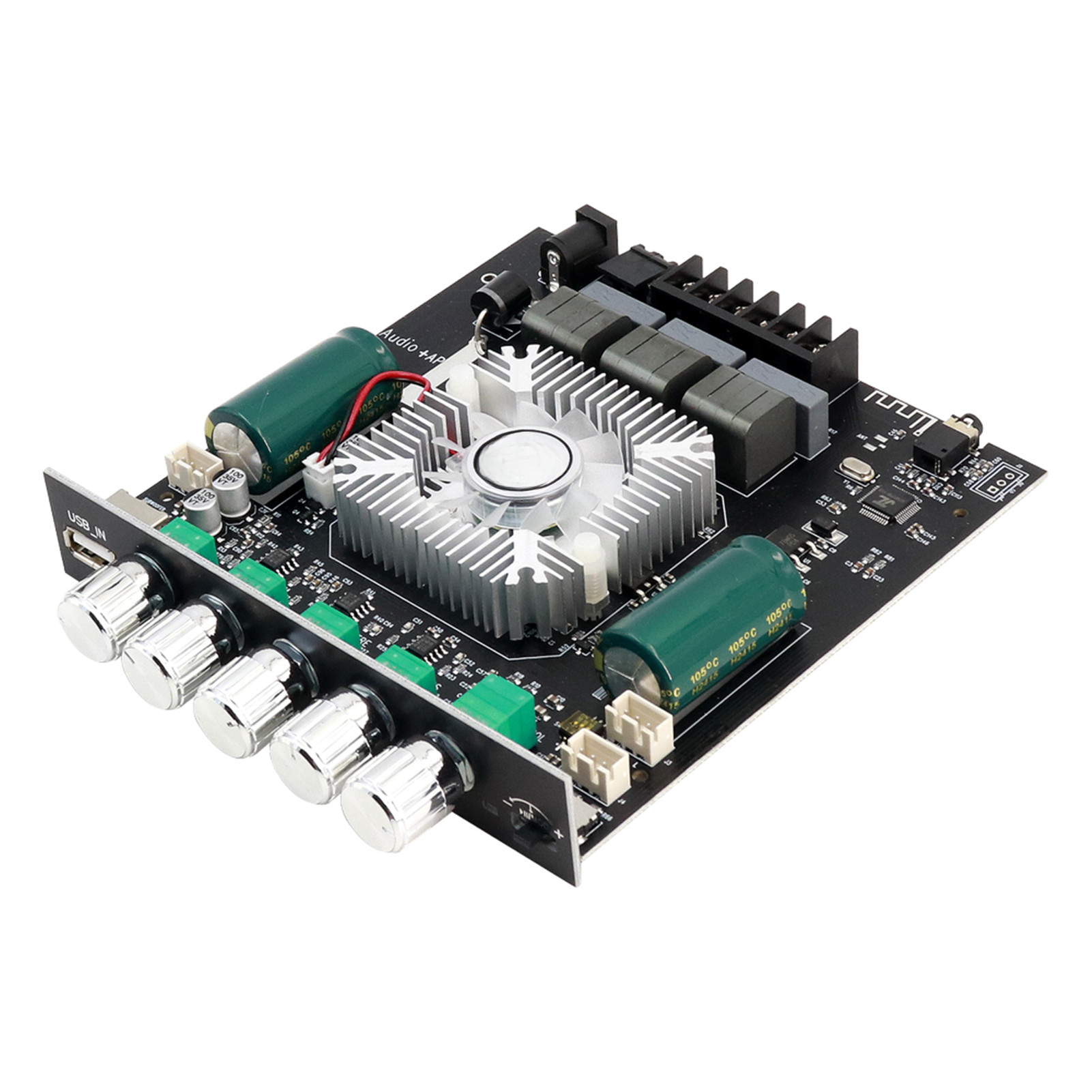 Модуль Блютуз-Усилителя: TDA7498E 160Вт + 220Вт Сабвуфер Мощный Выход Без Искажений - Усилитель 2.1 Канала с 5.3 и Приложением Управления - Цифровой Аудиоусилитель AUX USB для Домашнего Кинотеатра и Вечеринок