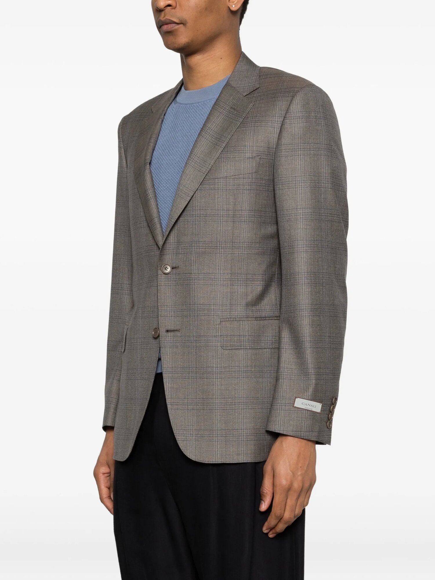 Пиджак Canali Check two-button blazer, размер 50, коричневый — фото 1