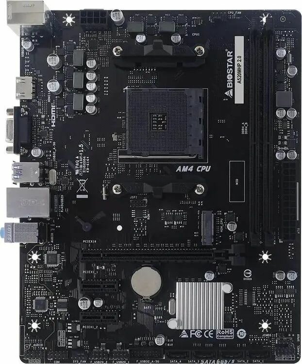 Материнская плата Biostar A520MHP 2.0, Socket AM4, AMD A520, mATX, Ret