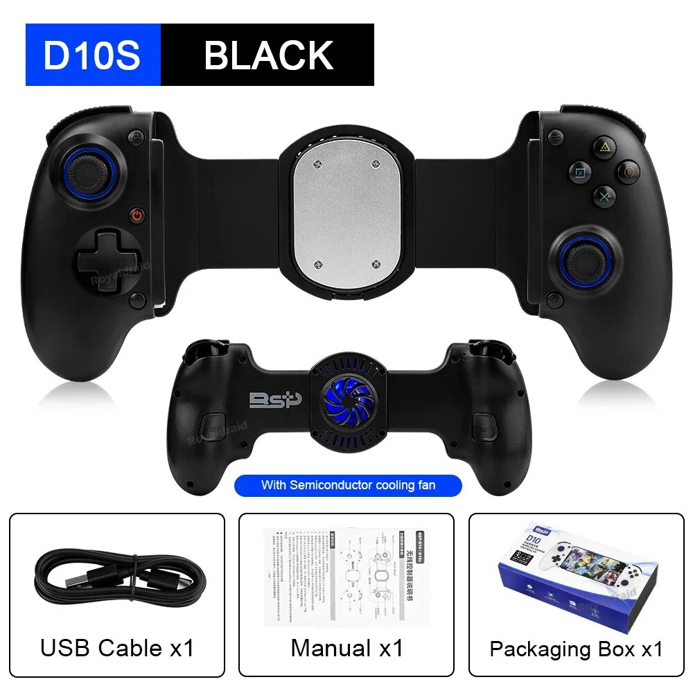 Игровой контроллер D10S Black с подсветкой и кулером