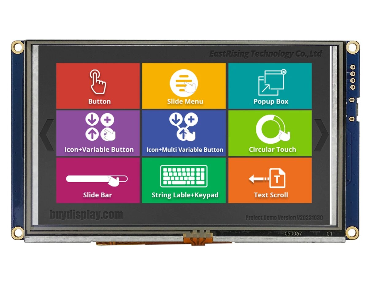 5" Resistive HMI ЖК-дисплей 800x480 BuyDisplay