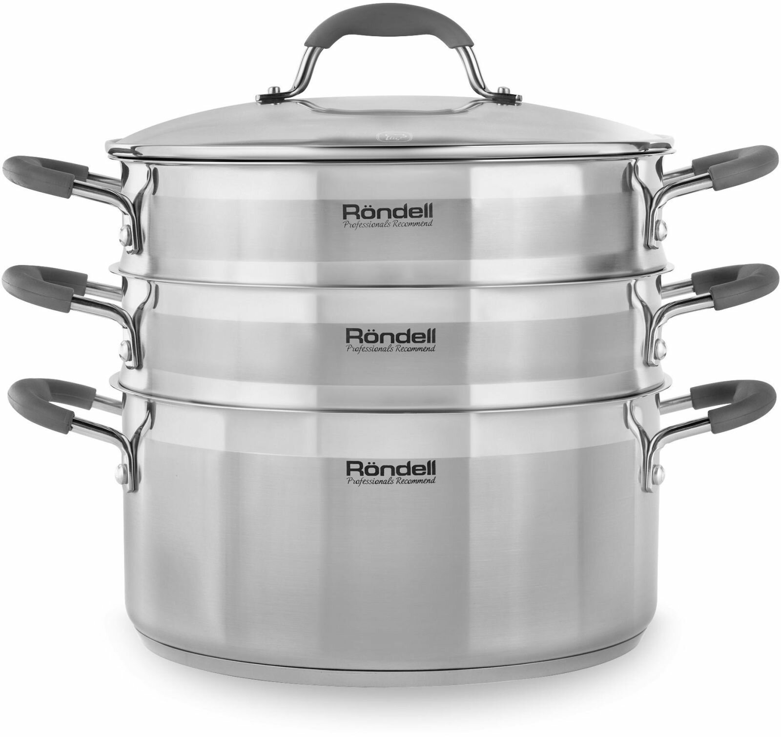 Кастрюля-пароварка Rondell 13 л d=26см, с крышкой, цвет стальной (RDS-751)