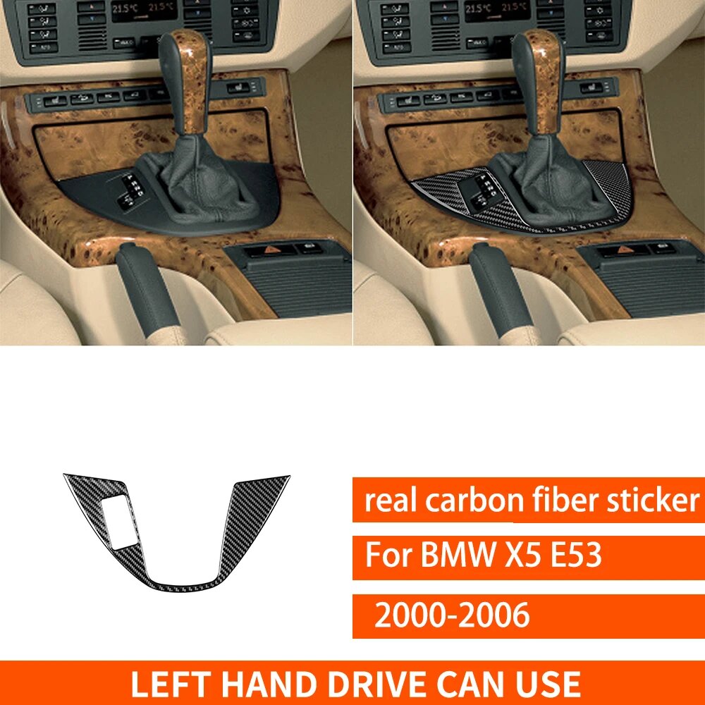 Полный комплект для Центральной приборной панели BMW X5 E53 2000-2006, накладка на обшивку, наклейка из натурального углеродного волокна, аксессуары для интерьера автомобиля