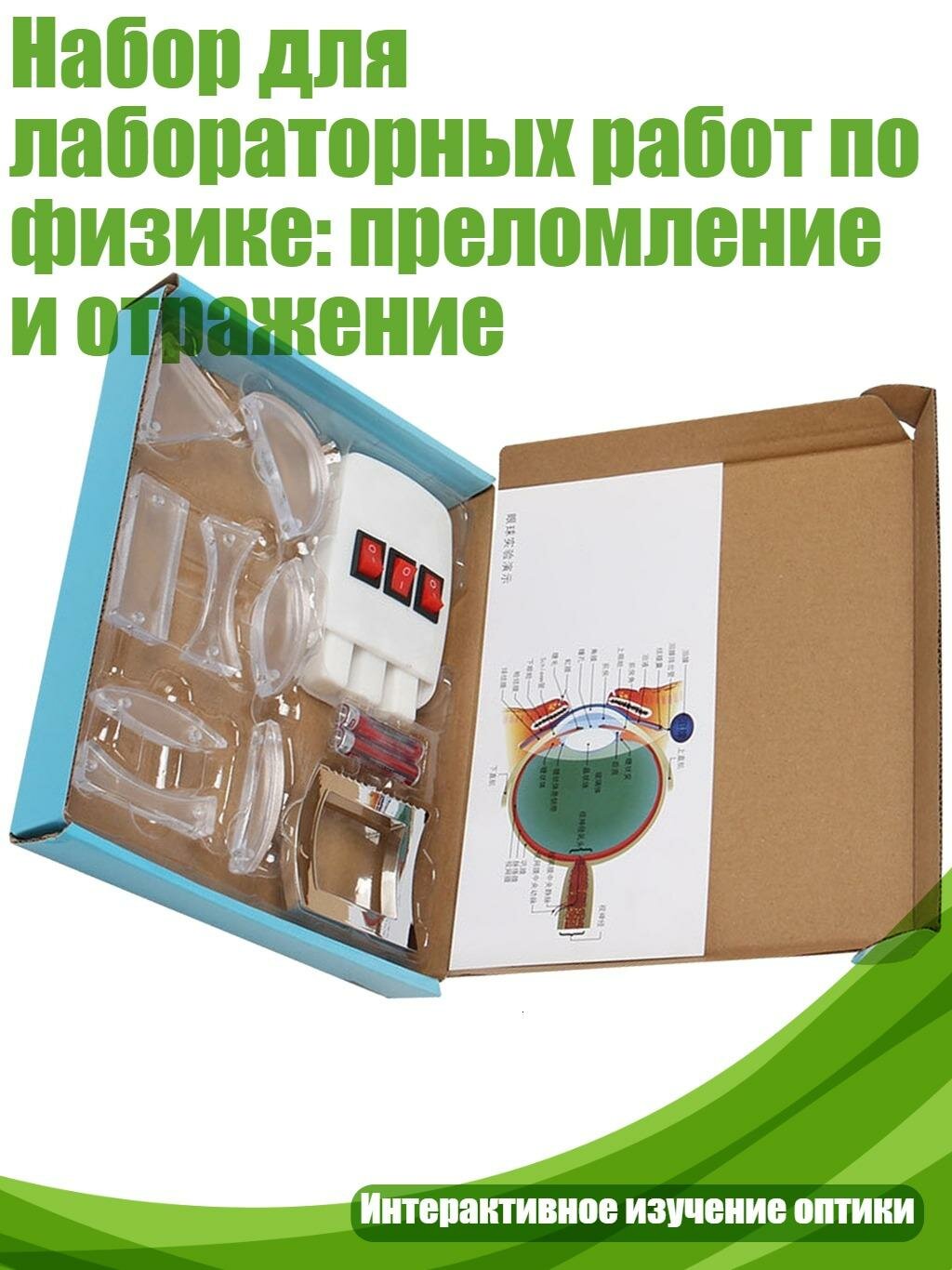 Набор для лабораторных работ по физике: преломление и отражение