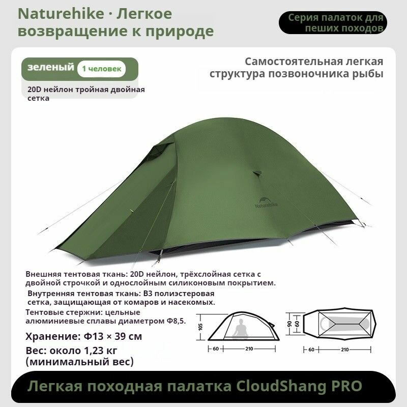 Naturehike Туристическая палатка на 1-3 человека CNK2350WS020
