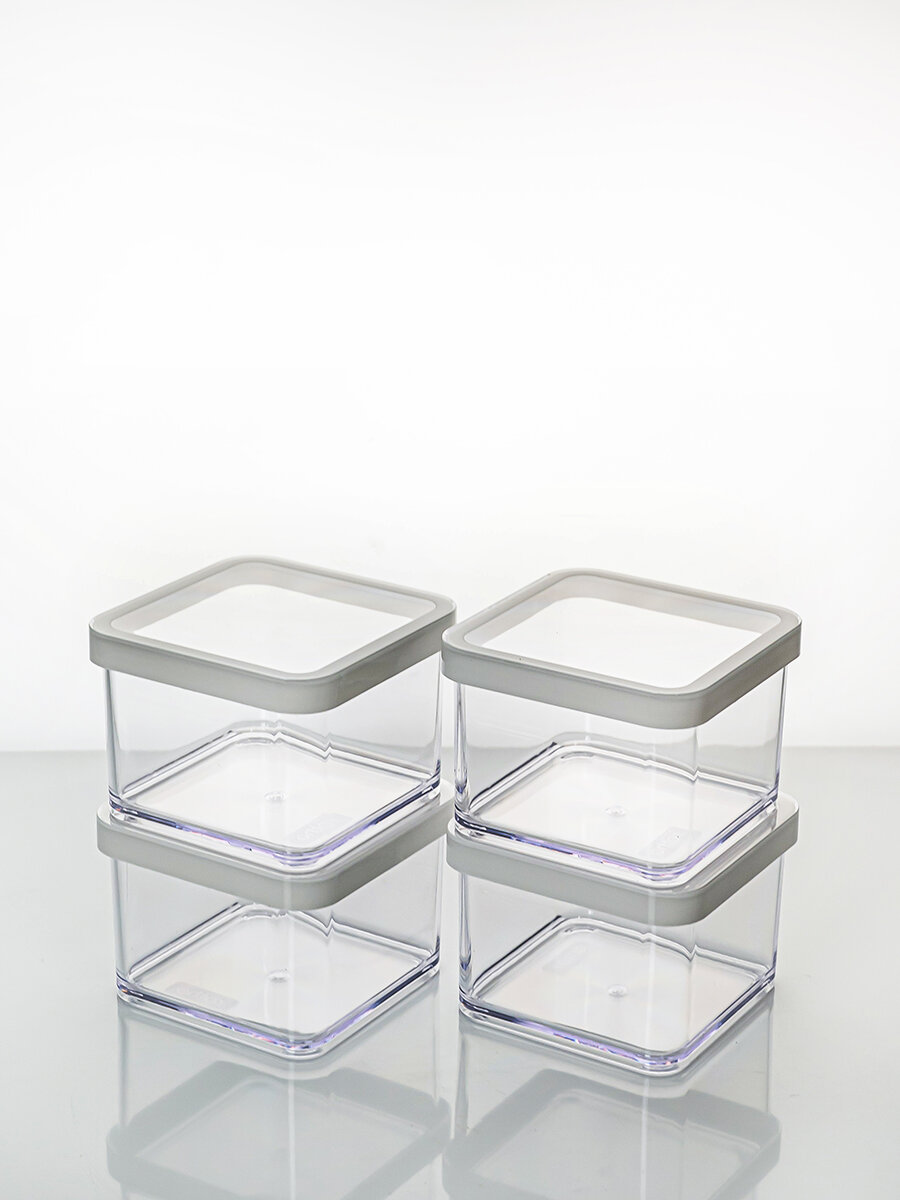 Набор контейнеров для хранения сыпучих продуктов, круп муки сахара Rotho LOFT 0,5 литра, 4 шт.