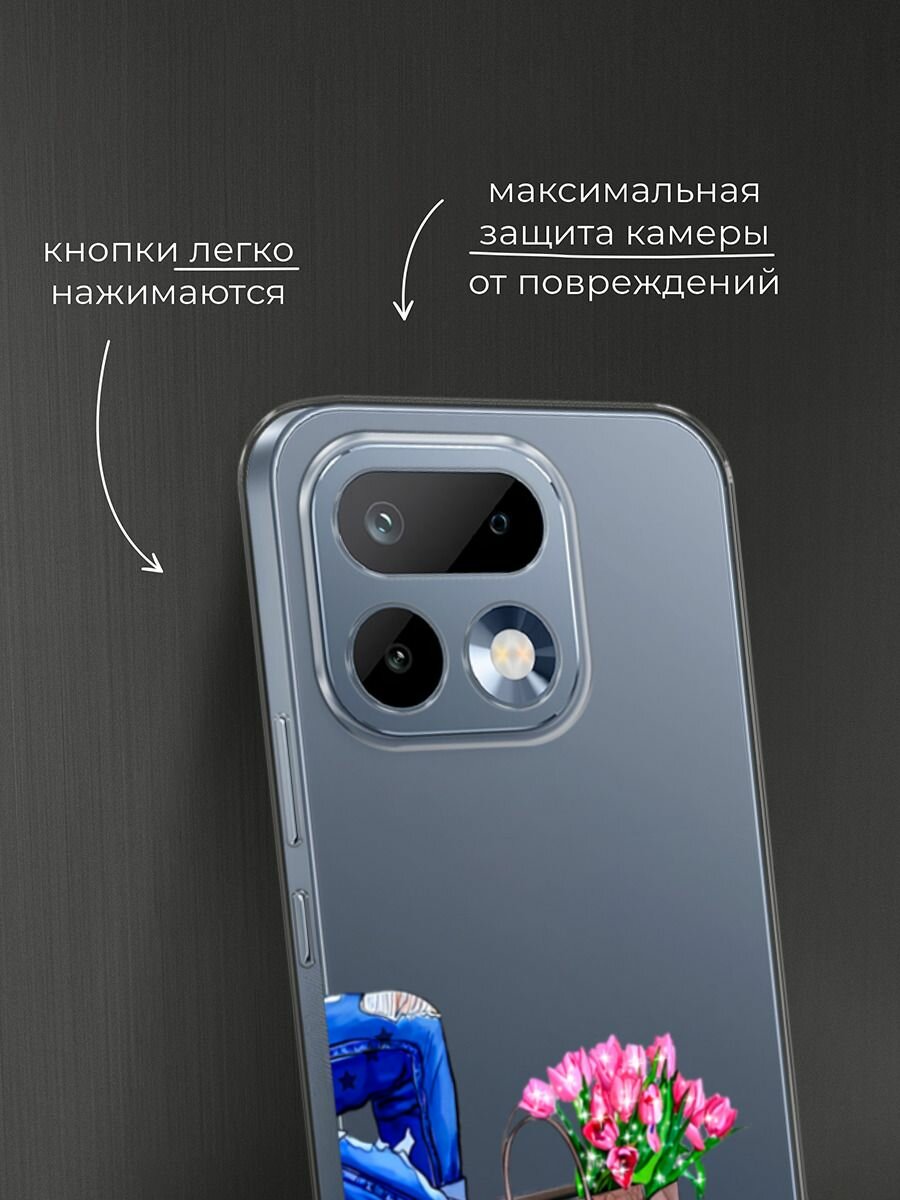 Чехол на Realme 16 Pro / Реалме 16 Про с принтом В каблучках, прозрачный — фото 1