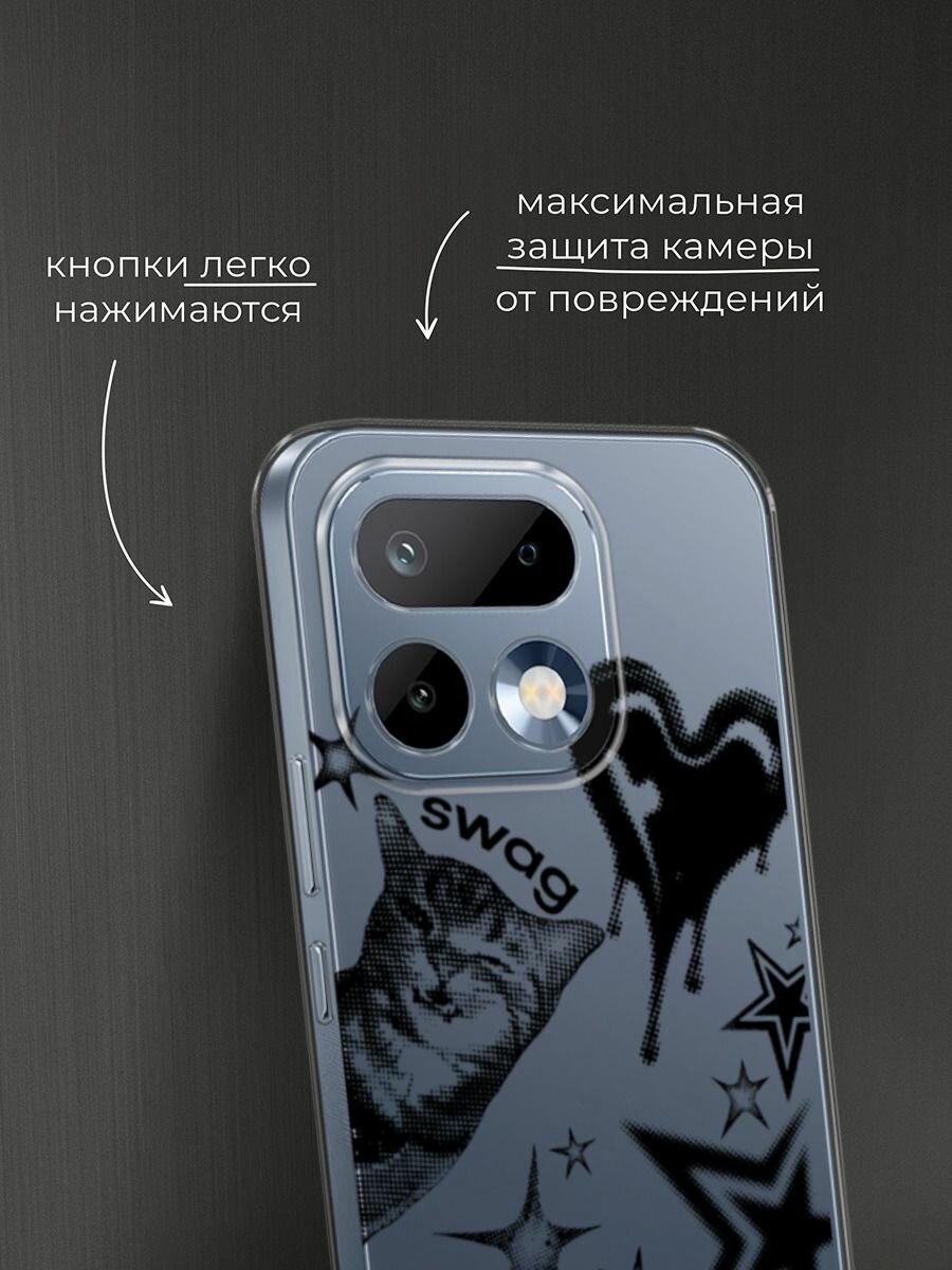 Чехол на Realme 16 Pro / Реалме 16 Про с принтом Swag, прозрачный — фото 1