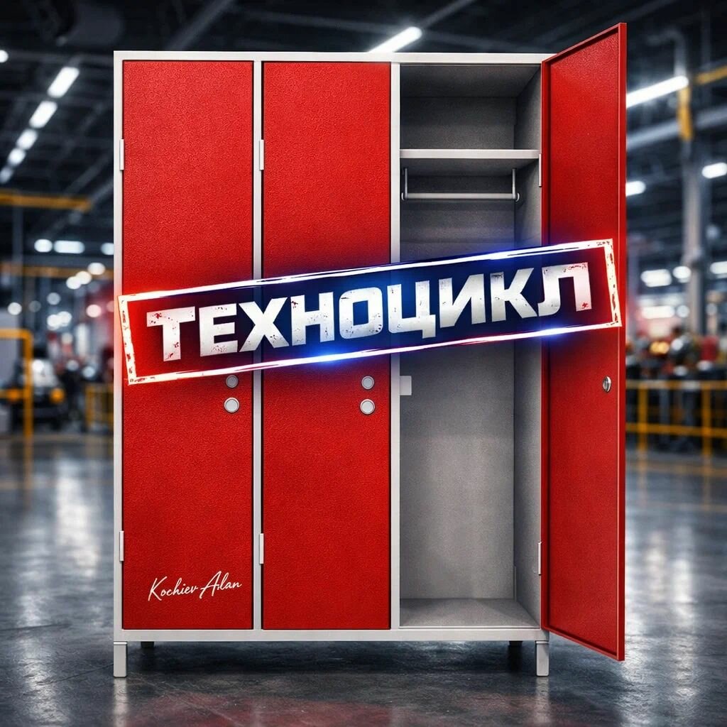 Металлический шкаф для одежды ШОМ-01-03 1850х900х500 мм собранный сварной техноцикл