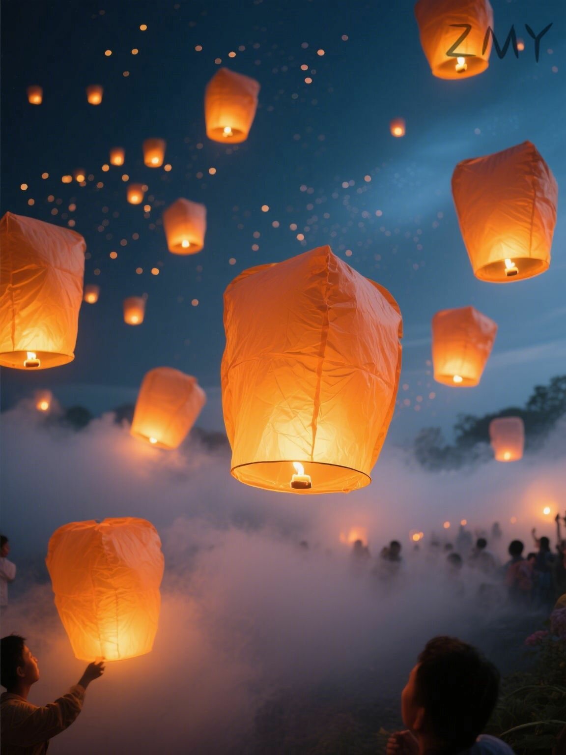 Китайские небесные фонарики для праздников и загадывания желаний,10 шт.