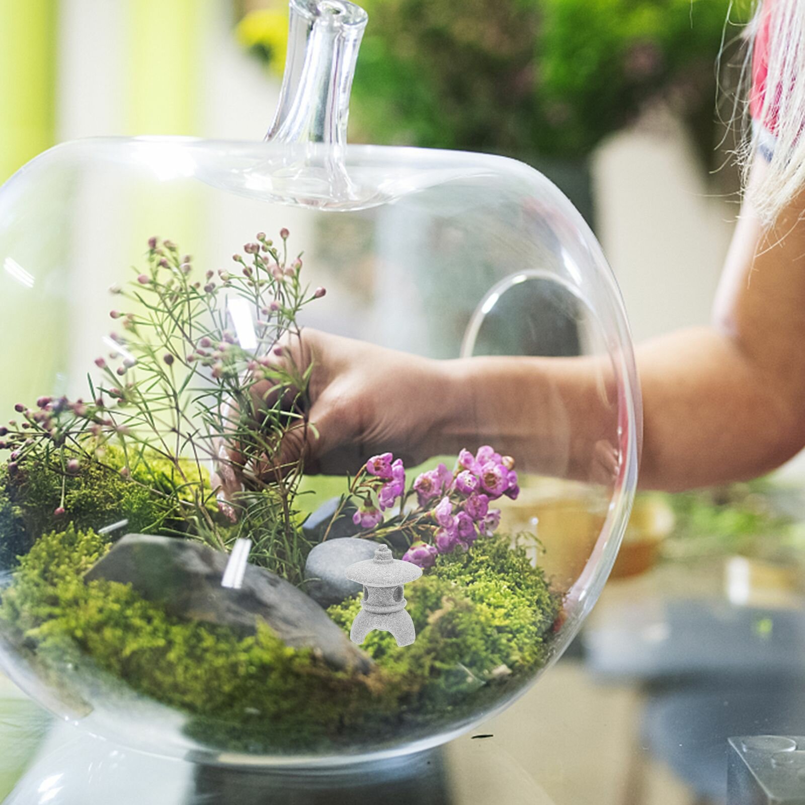 Миниатюрные Декорации Павильона, Темно-Серые, Из Песчаника, Для Уличного Сада, 5 Шт