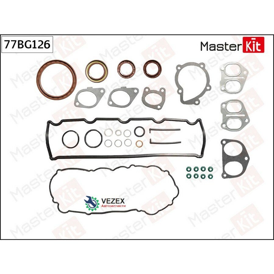 MASTERKIT 77BG126 Комплект прокладок ДВС CITROEN/PEUGEOT/TOYOTA 1.9D 96- WJY/WJZ/WJX/1WZ 77BG126